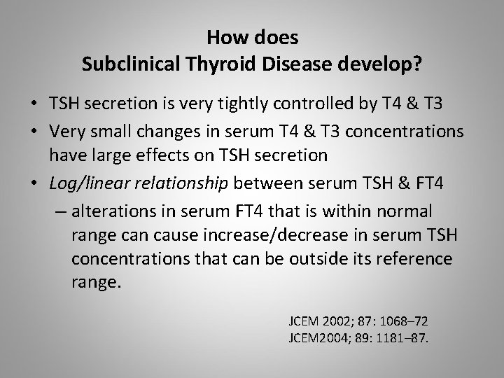 Subclinical Thyroid Disease Where Are We Now Dr
