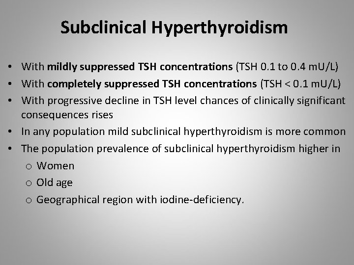 Subclinical Thyroid Disease Where Are We Now Dr