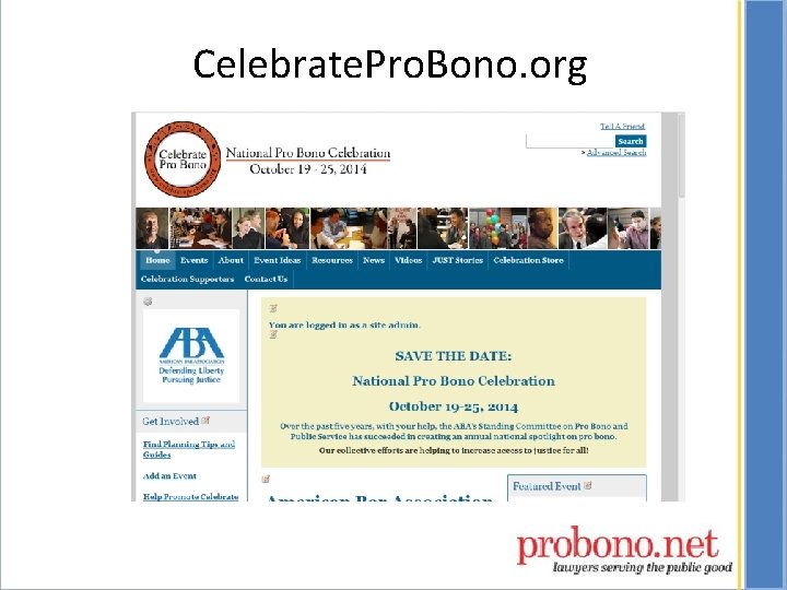Welcome to the Using your probono net Site