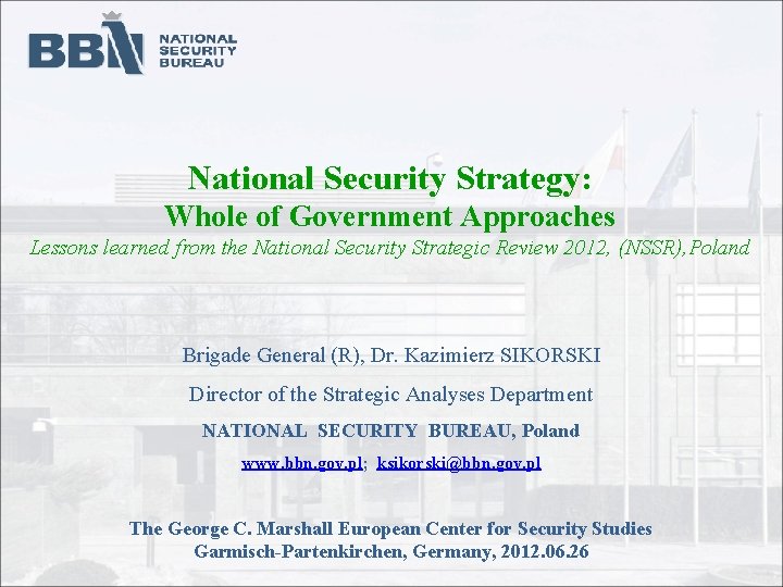 National Security Strategy Whole of Government Approaches Lessons