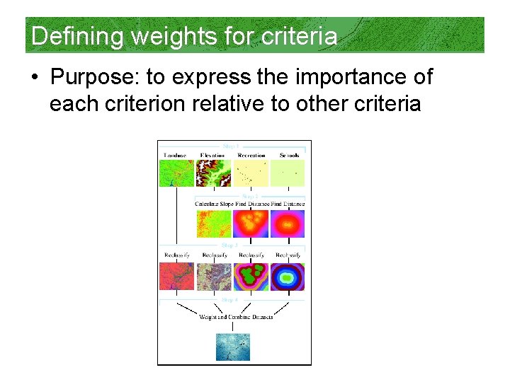 MultiCriteria Analysis preference weighting Defining weights for criteria