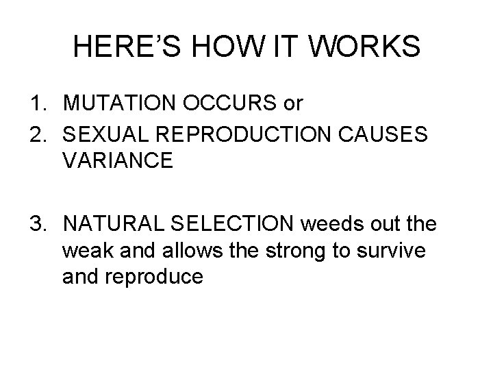 EVOLUTION BY WAY OF NATURAL SELECTION VOCABULARY Species