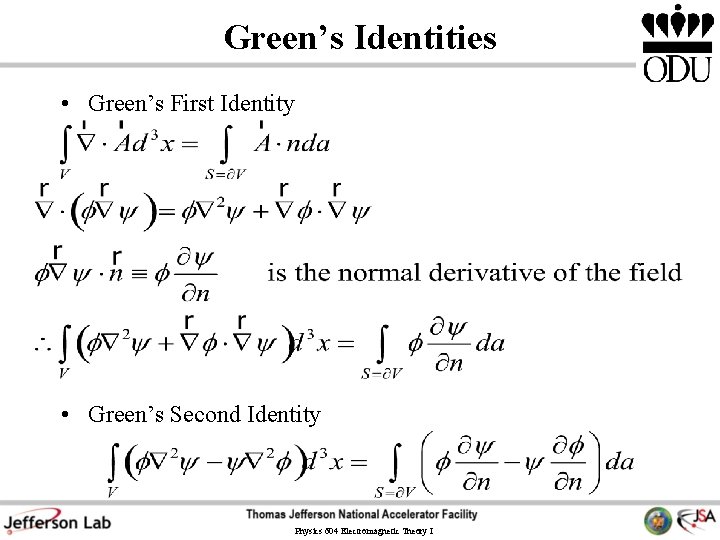 Physics 604 Electromagnetic Theory I G A Krafft