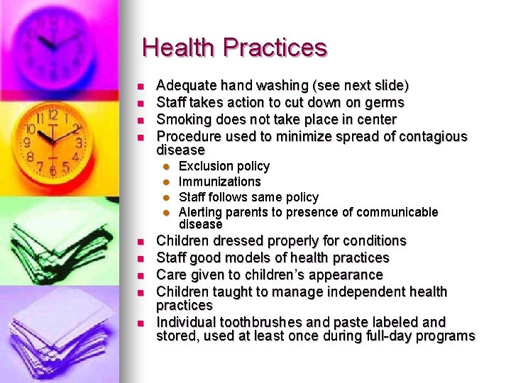Personal Care Routines Early Childhood Environment Rating Scale