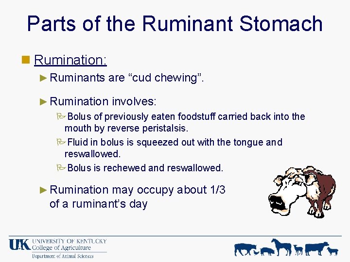Digestive Physiology of Farm Animals Dr Richard Coffey