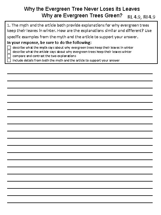 1 Why Evergreen Trees Never Lose their Leaves