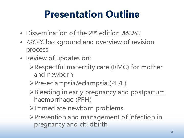 WHOs Managing Complications in Pregnancy and Childbirth MCPC