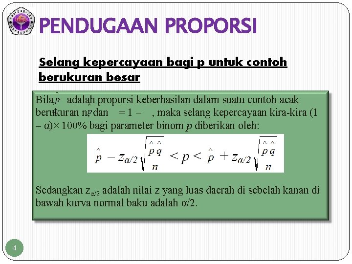 STATISTIKA 2 4 Pendugaan Parameter II MATERI KULIAH