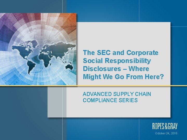 The SEC and Corporate Social Responsibility Disclosures Where