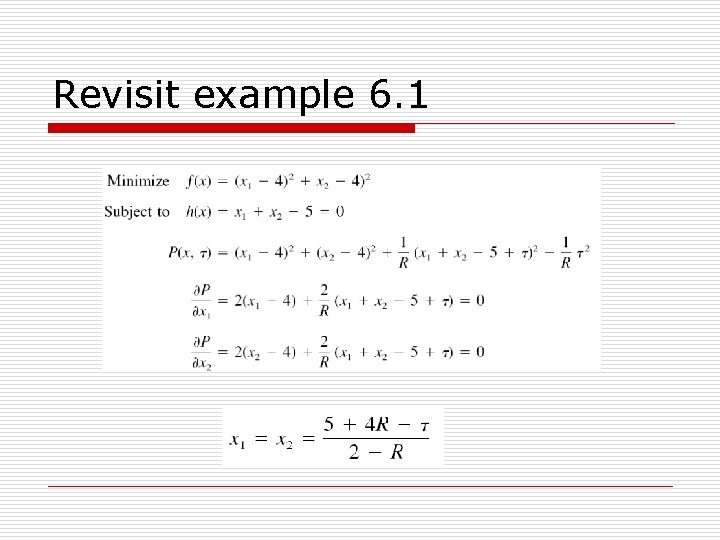 Transformation Methods MOM Method of Multipliers Study of