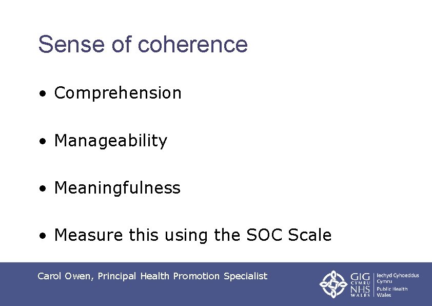 October 2012 Assets Based Approach to Health Improvement