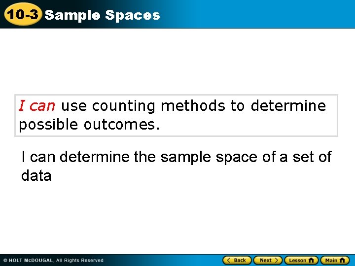 10 3 Sample Spaces Warm Up Problem of
