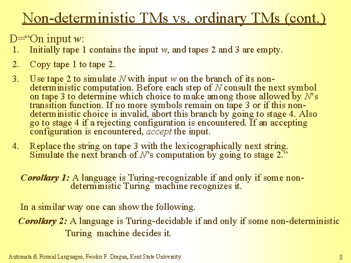 CHAPTER 3 The ChurchTuring Thesis Contents Turing Machines