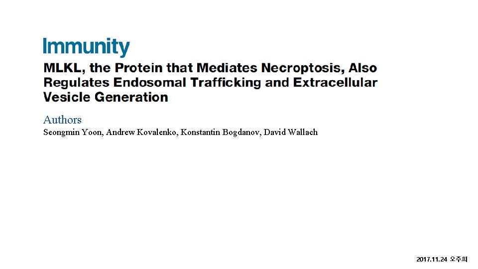 Authors Seongmin Yoon Andrew Kovalenko Konstantin Bogdanov David