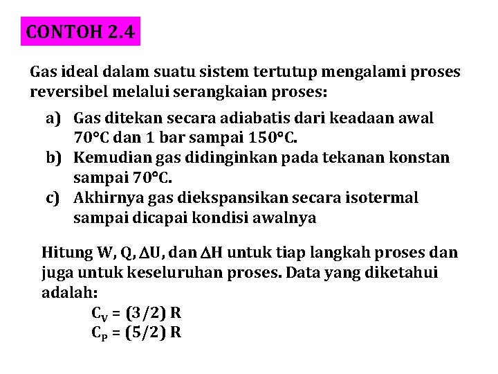 BAB 2 HUKUM I TERMODINAMIKA SISTEM TERTUTUP 1