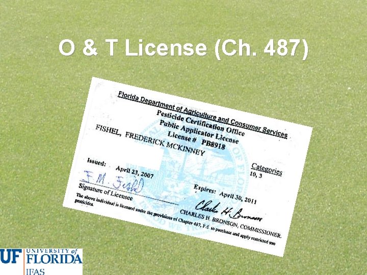Ornamental and Turf Licenses for Florida Applicators 1