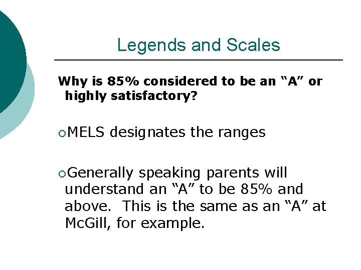 Secondary Cycle I Report Card School Team Workshop