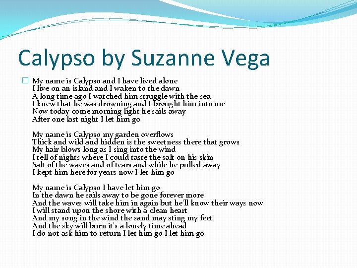 CALYPSO The Beautiful Nymph Or A Style of