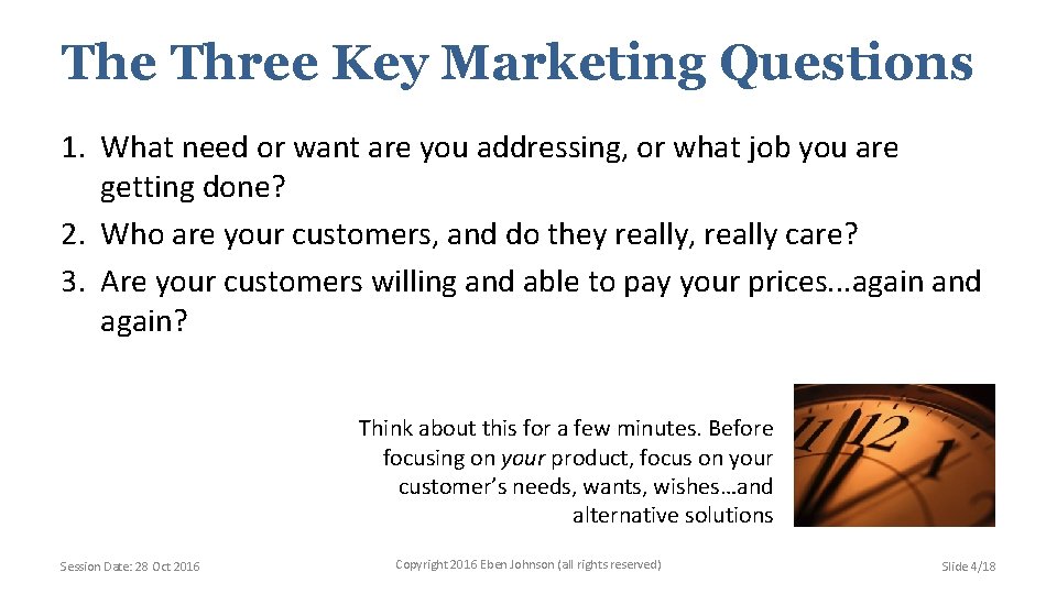 Needs Solutions Benefits Features Eben Johnson Startup Longmont