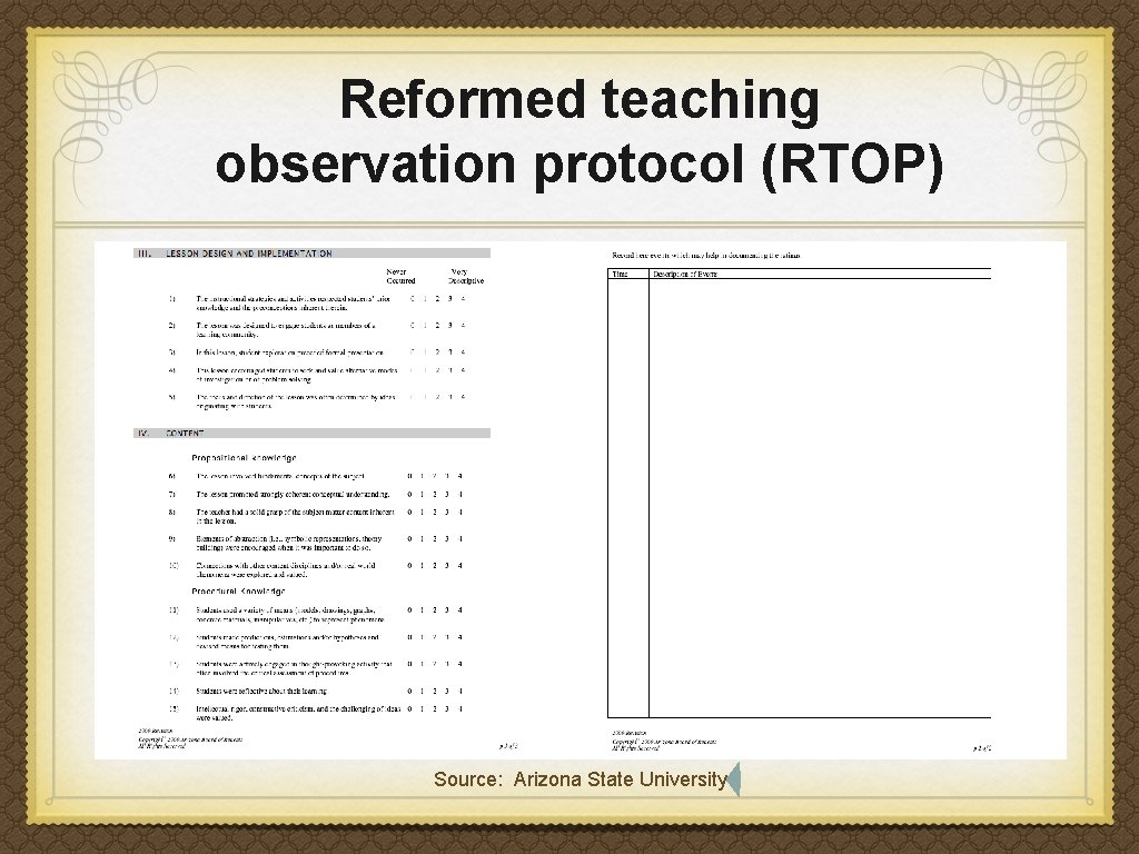 Capturing Multiple Dimensions of Teaching Practice The Teaching