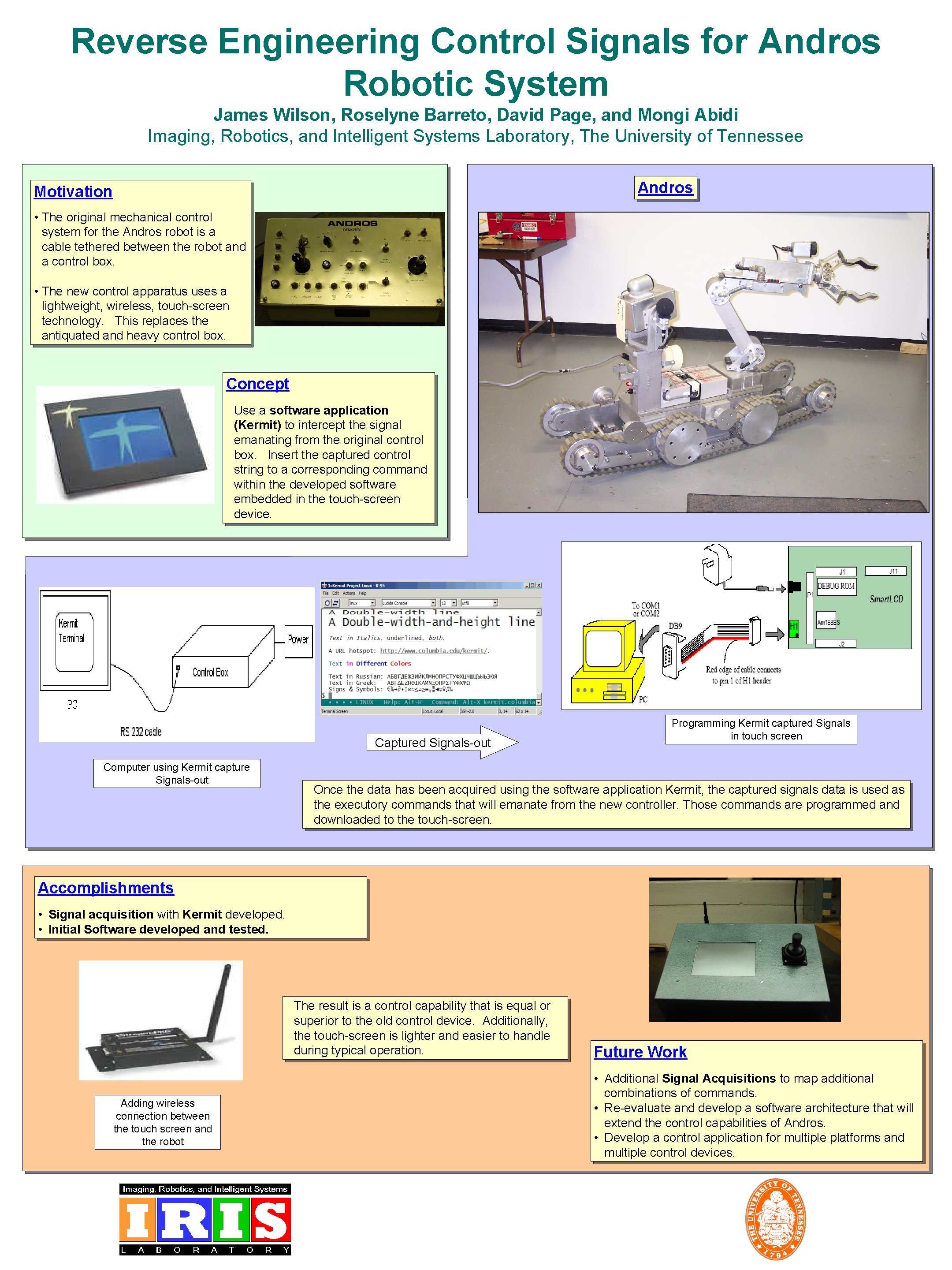 Reverse Engineering Control Signals for Andros Robotic System