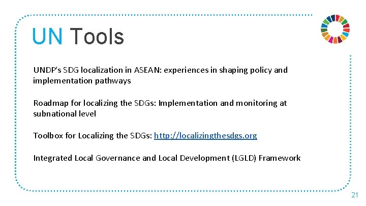 The role of Local Government in achieving SDGs