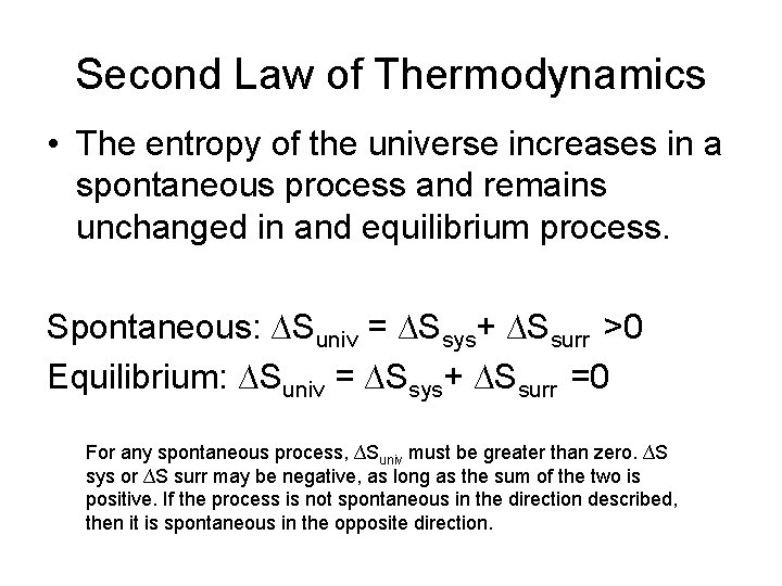 Chapter 18 Entropy Free Energy and Equilibrium Overview