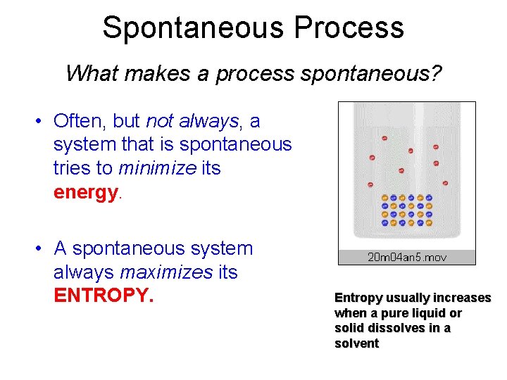 Chapter 18 Entropy Free Energy and Equilibrium Overview