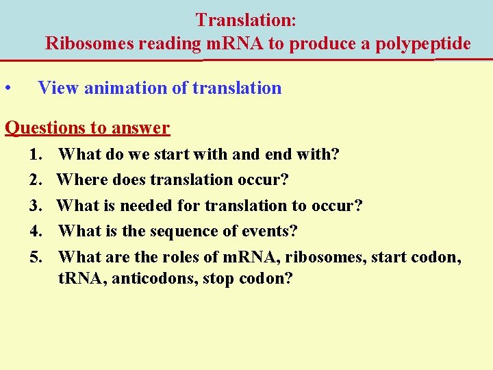 From Gene to Protein Lecture Notes Biol 100