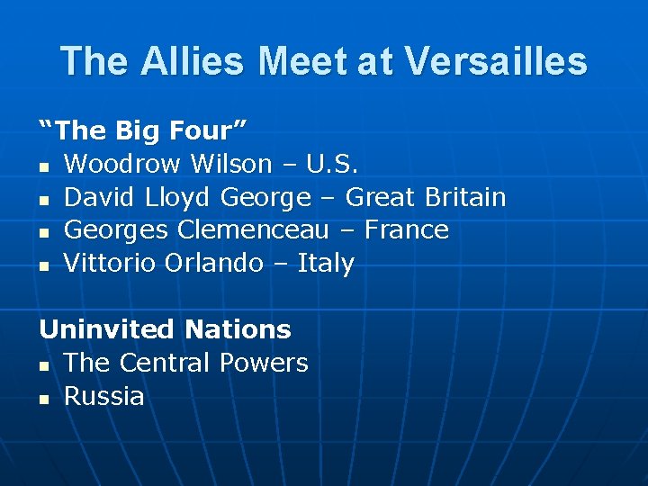A Flawed Peace The Treaty of Versailles Ch