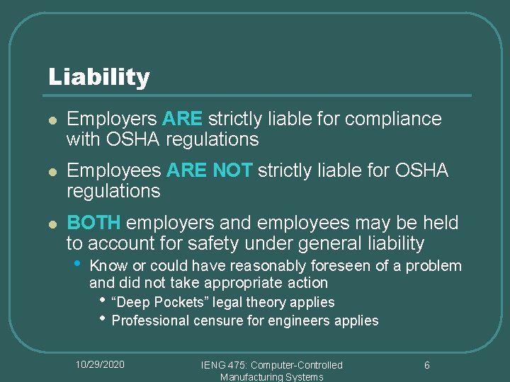 IENG 475 Lecture 04 Manufacturing Safety 10292020 IENG