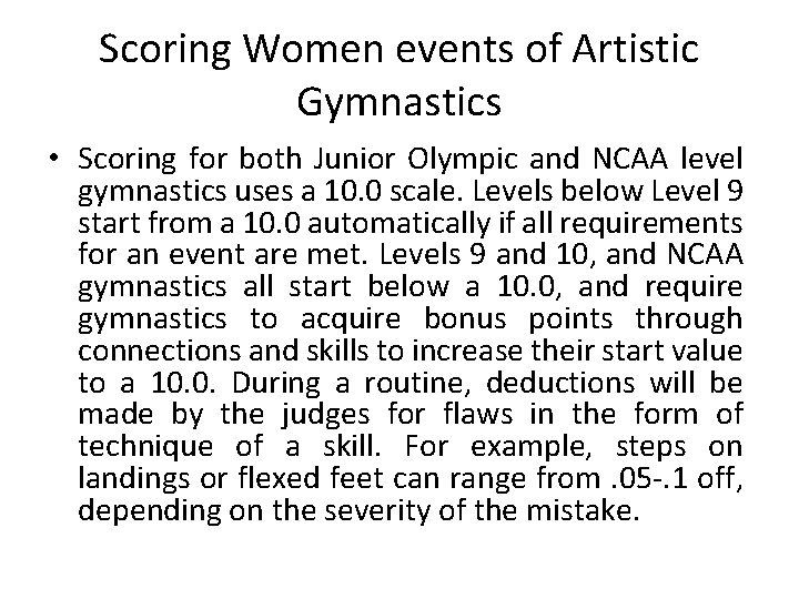 Gymnastics What is Gymnastics Gymnastics is a sport