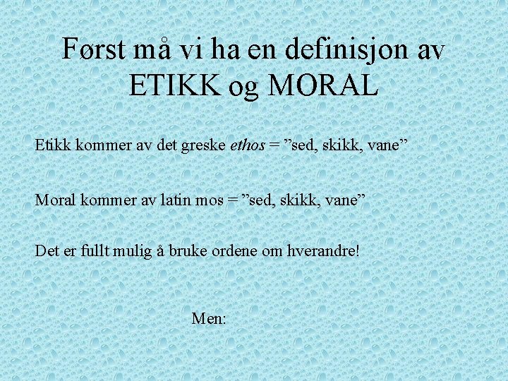 Jeg har ftt i oppdrag og gi en