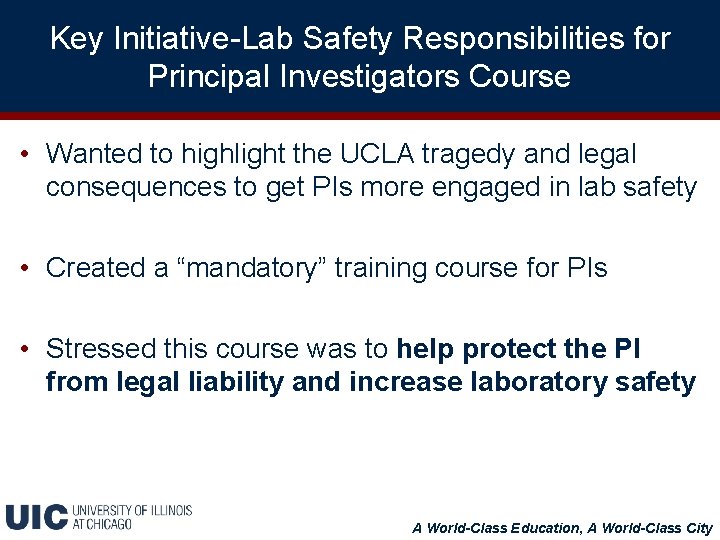 Striving for Laboratory Safety ExcellenceWithout a Lot of