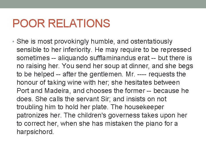 CHARLES LAMB POOR RELATIONS POOR RELATIONS A POOR