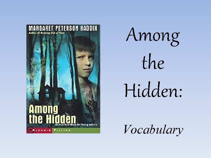 Among the Hidden Vocabulary Set 1 Chapters 1
