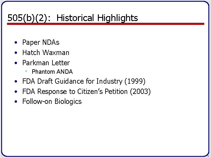 Deciphering Section 505b2 and Its Implications for Innovation