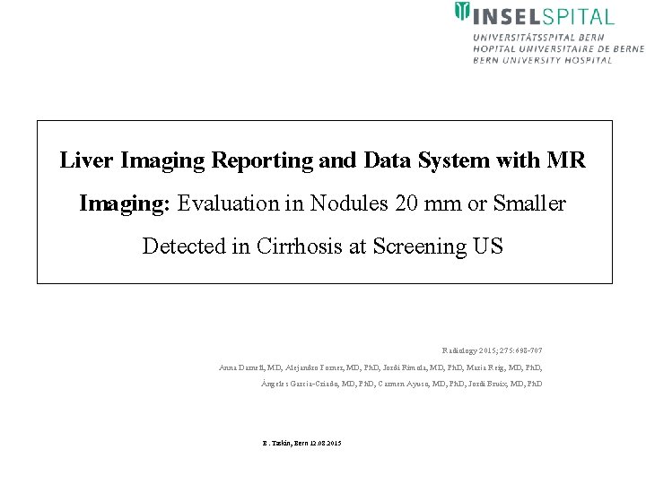 Liver Imaging Reporting and Data System with MR