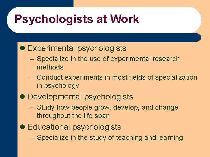 Current Trends in Psychology Dr William G Huitt