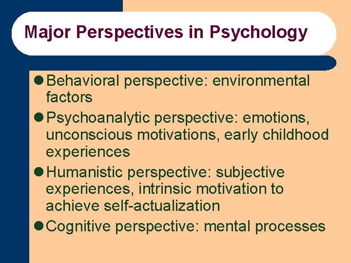 Current Trends in Psychology Dr William G Huitt