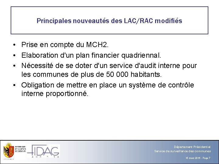 Modle Comptable Harmonis pour les communes MCH 2