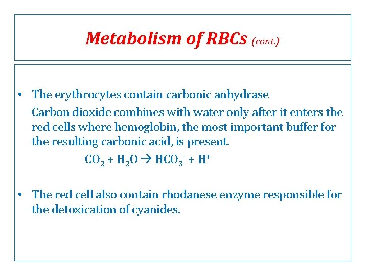 Metabolism of Red Blood Cells RBCs HMIM 224