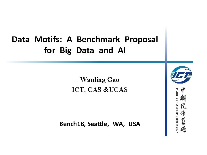 Data Motifs A Benchmark Proposal for Big Data