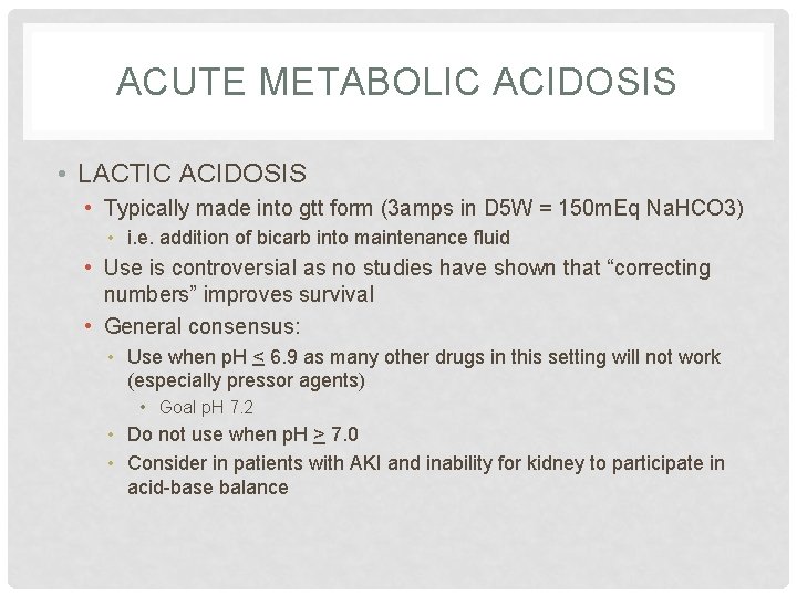 BICARBONATE SODIUM DR H OBJECTIVES Pharmacology Metabolic Acidemia