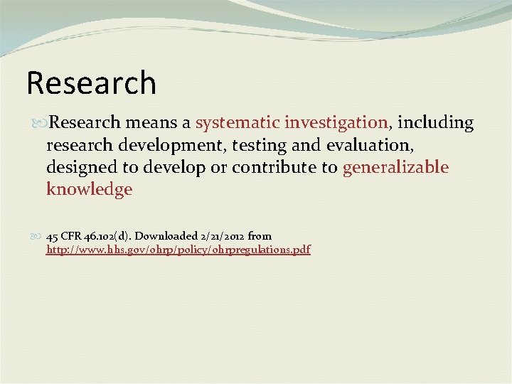 Research vs Surveillance Public Health Surveillance Systems Public