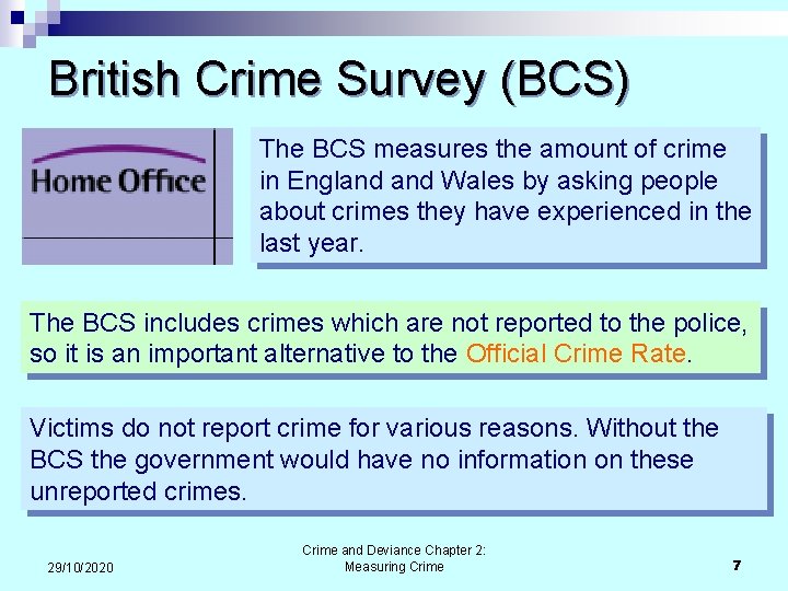 Measuring Crime How to navigate this Slide Show