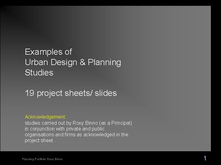 Examples of Urban Design Planning Studies 19 project