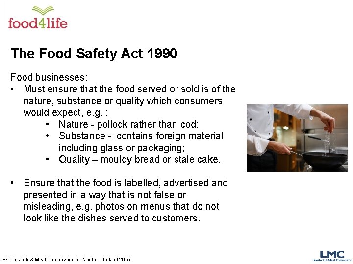 Food poisoning the law Livestock Meat Commission for