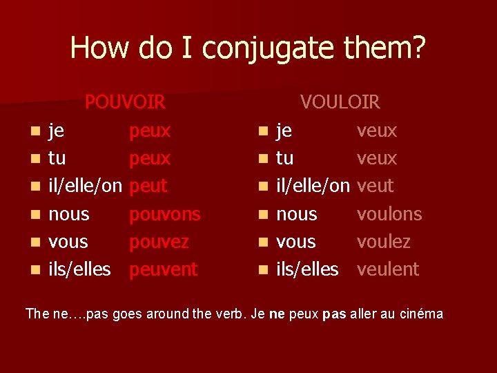 Verb Terms you must know n Infinitive this