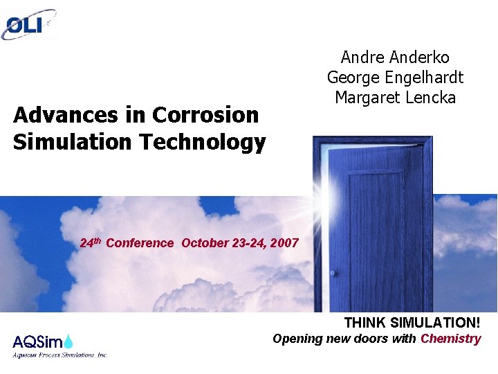 Andre Anderko George Engelhardt Margaret Lencka Advances in